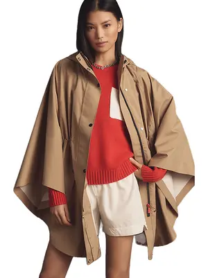 Hunter RA Bonded Novelty Cape Jacket Beige