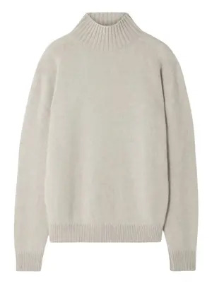 THE ELDER STATESMAN Cashmere Turtleneck Sweater - Ecru
