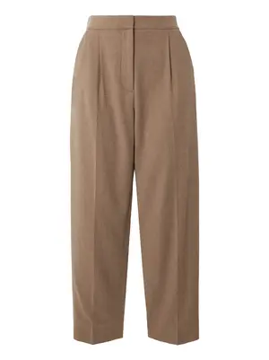 Veronica Beard Netta Twill Straight-leg Pants - Brown