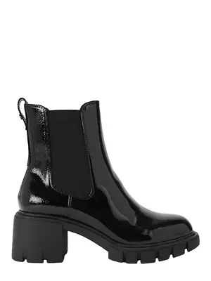 Kurt Geiger Patent Faux-leather Heeled Ankle Boots - Black