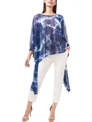 Chaus Tie Dye High-low Tunic - Navy