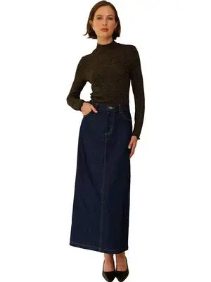 WHIMSY + ROW Alanis Maxi Skirt - Dark Denim