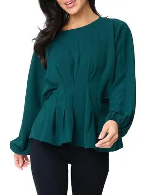 GIBSONLOOK GIBSONLOOK Pleated Long Sleeve Top