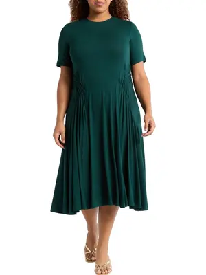 Universal Standard Devi Liquid Jersey Dress Forest Green