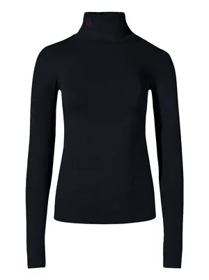 Perfect Moment Star-embroidered Thermal Top - Black