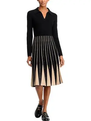 T TAHARI T Tahari Pleated Sweater Dress
