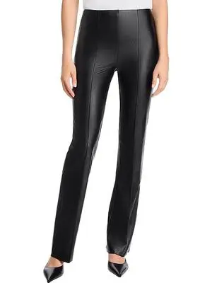 Lyssé Textured Faux Leather Trousers - Black