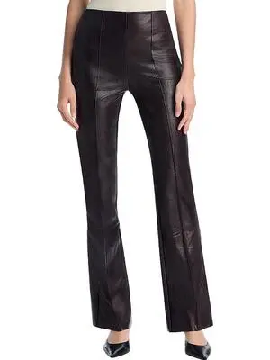 Lyssé Textured Faux Leather Trousers - Double Espresso