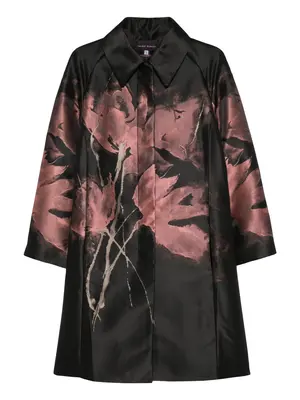 Talbot Runhof Floral Print Coat - Black