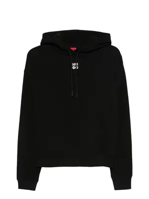 Hugo Cotton-terry Logo Sweatshirt - Black