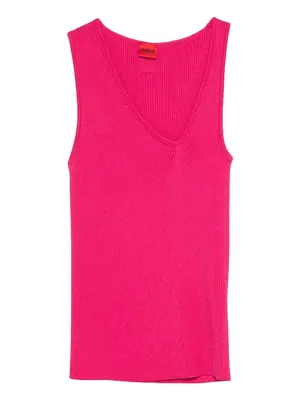 Hugo Sleeveless Asymmetric Knitted Top - Pink