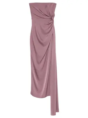 ALEX PERRY Alex Perry Twist-Detail Satin Midi Dress