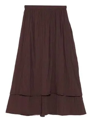 Transit Crinkled Midi Skirt - Brown