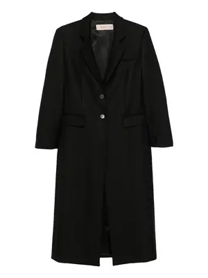 BLANCA VITA Herringbone-pattern Coat - Black