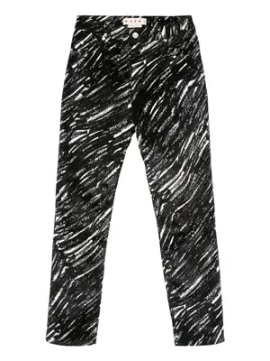 Marni Crayon-printed Trousers - Black