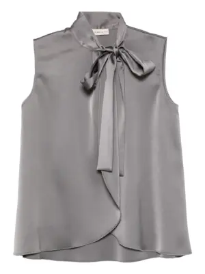 BLANCA VITA Blanca Vita Satin Tie-Neck Top
