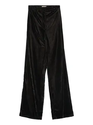 BLANCA VITA Velvet Palazzo Trousers - Grey