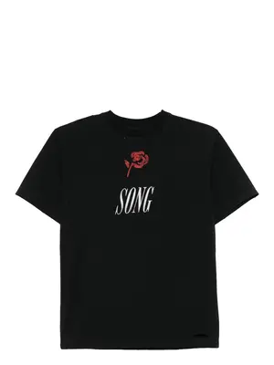 SONG FOR THE MUTE Rose Logo T-shirt - Black