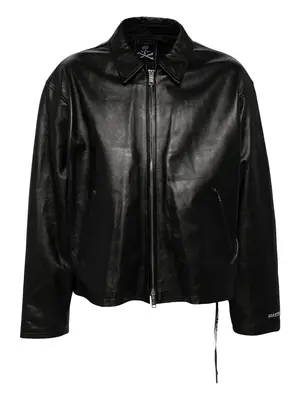 MASTERMIND WORLD Full-zip Leather Jacket - Black