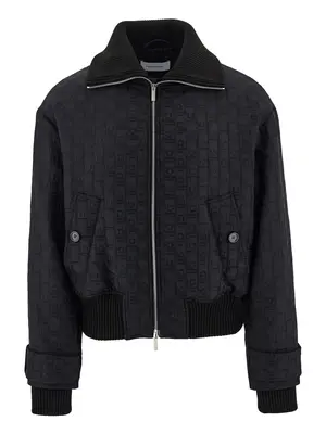 FERRAGAMO Monogram Nylon Blouson - Black