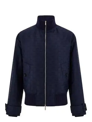 FERRAGAMO Monogram Nylon Blouson - Blue