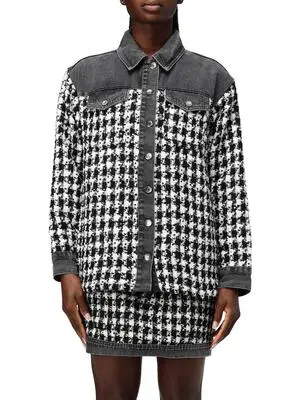 Liu Jo Houndstooth Textured Jacket - Black