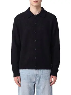 Our Legacy Wool And Alpaca Blend Polo Cardigan - Black
