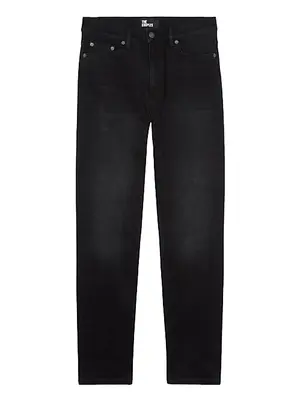 The Kooples Logo-patch Slim-leg Stretch-denim Jeans - Black Washed