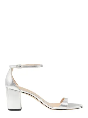 STUART WEITZMAN Nudist II Ankle-Strap Sandals Silver