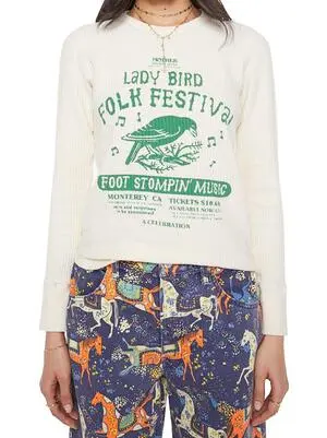 MOTHER Star Waffle Stitch Cotton Top - Lady Bird Folk Fest