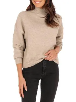 PETAL & PUP Petal & Pup Brianna Mock Neck Sweater Beige