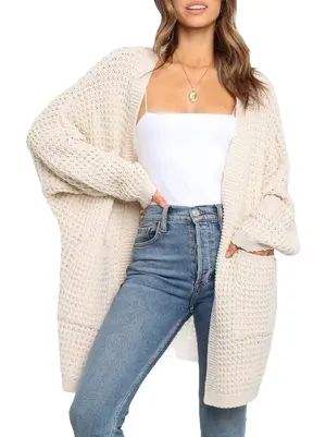 PETAL & PUP Leyonie Long Cardigan - Cream