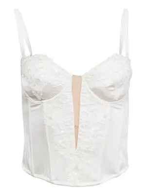 Fleur Du Mal Daphne Silk Bustier - Ivory