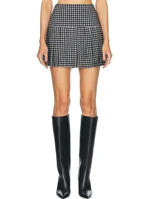 Norma Kamali Pleated Mini Skirt - Large Houndstooth