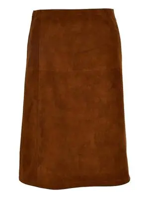 VERSACE Suede-Effect Leather Knee-Length Skirt