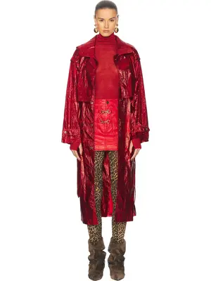 Isabel Marant Laika Coat - Metalic Red