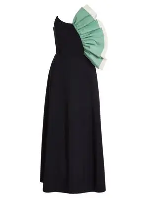 GRETA CONSTANTINE Siza Stretch-crepe Midi Dress - Black