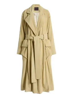 16Arlington Cinzia Suede Trench Coat - Yellow
