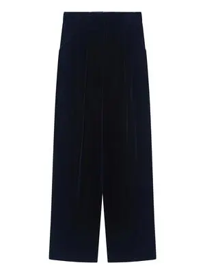 Giorgio Armani Velvet Relaxed-fit Trousers - Blue