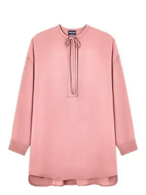 Giorgio Armani Blouse In Triple Silk Georgette - Orange