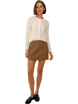 WHIMSY + ROW Parker Mini Skirt - Tan Stripe