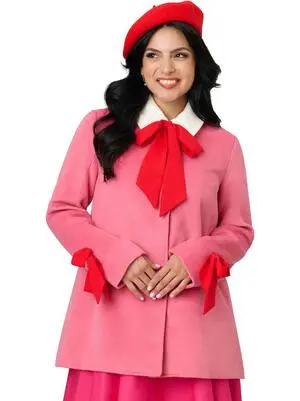 Unique Vintage Bow Topper Coat - Pink W/bows