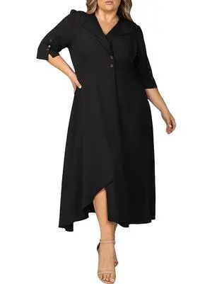 STANDARDS & PRACTICES Slit-sleeve Maxi Dress - Black