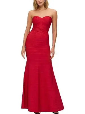 Herve Leger The Sara Gown - Lipstick Red