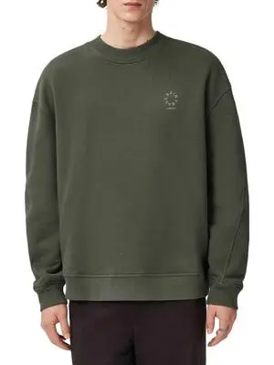 ALLSAINTS Haven Embroidered Logo Sweatshirt - Garnet Green
