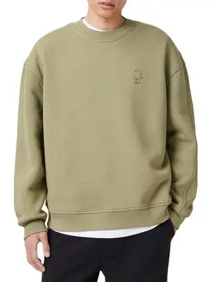 ALLSAINTS AllSaints Haven Embroidered Logo Sweatshirt Light Ash Green