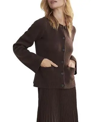 Jenni Kayne Jenni Kayne Cooper Wool Blend Cardigan Sweater Chocolate