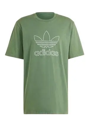 Adidas Adicolor Outline Trefoil Tee Shirt - Green Oxide