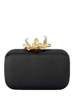 OLGA BERG Adele Orchid Lock Clutch - Black