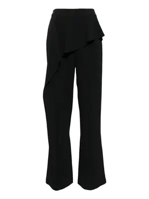 EDWARD ACHOUR PARIS Ruffled Flared Trousers - Black